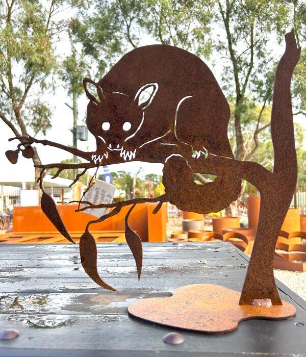 Brushtail Possum Stand Garden Art - The Creek Gallery & Garden