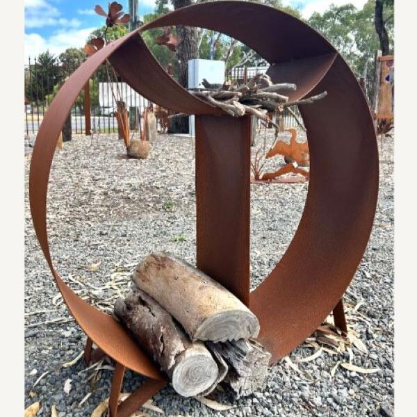 Small Round Firewood Holder - The Creek Gallery & Garden