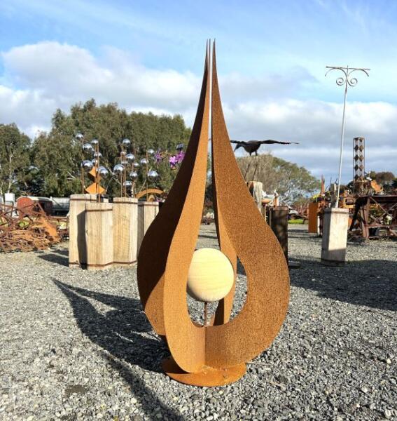 Sandstone Ball Sculpture - The Creek Gallery & Garden