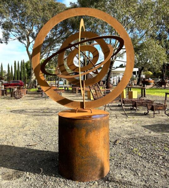 Multi Ring Sphere Sculpture - The Creek Gallery & Garden Deprecated : str_replace(): Passing ...