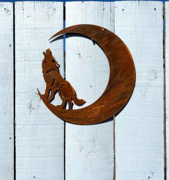 Howling Wolf in the Moon Wall Art - The Creek Gallery & Garden