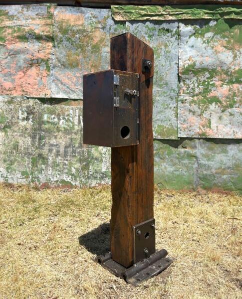 Corten Letterbox with Reclaimed Wharf Timber Post - The Creek Gallery ...