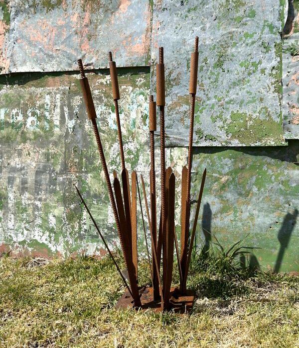 Rusted Metal Reeds Garden Art - The Creek Gallery & Garden Deprecated ...